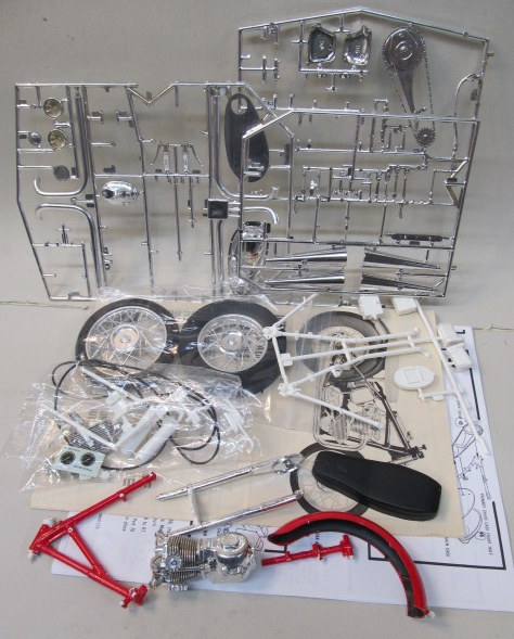 MOTORCYCLES, SCOOTERS BICYCLES out of production plastic model kits for ...